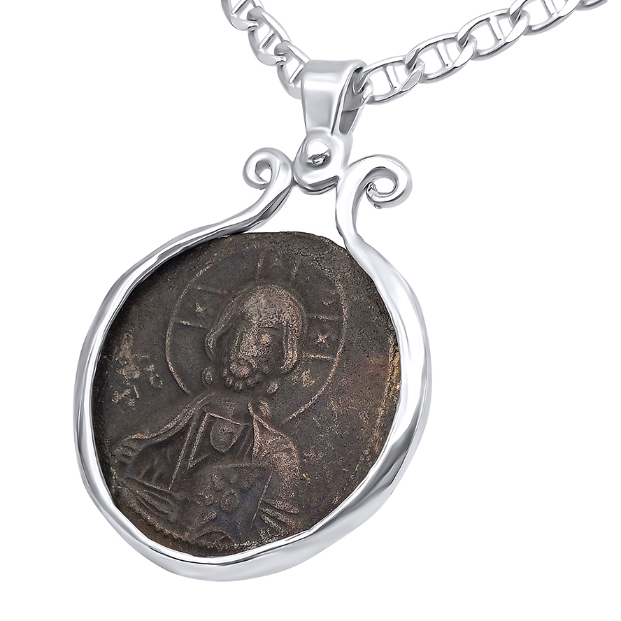 'Image of Jesus' on an Authentic Byzantine Coin Pendant