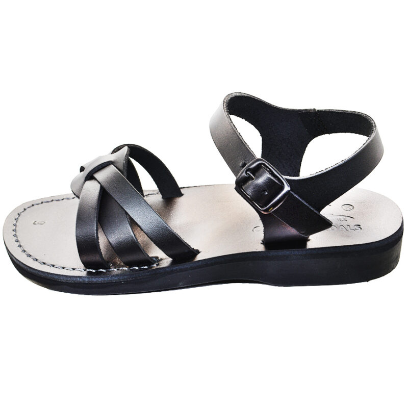Black Leather Jesus Sandals Emmaus Road: Crafted in Israel 👣