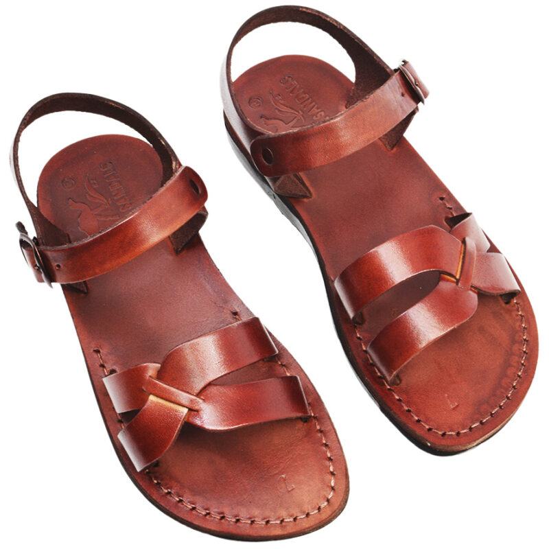 Maranatha Sandals: Premium Brown Leather Jesus Shoes