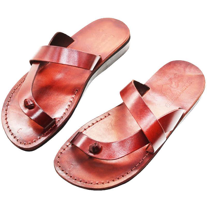 'The Nazarene' Brown Leather Jesus Sandals: Timeless Elegance