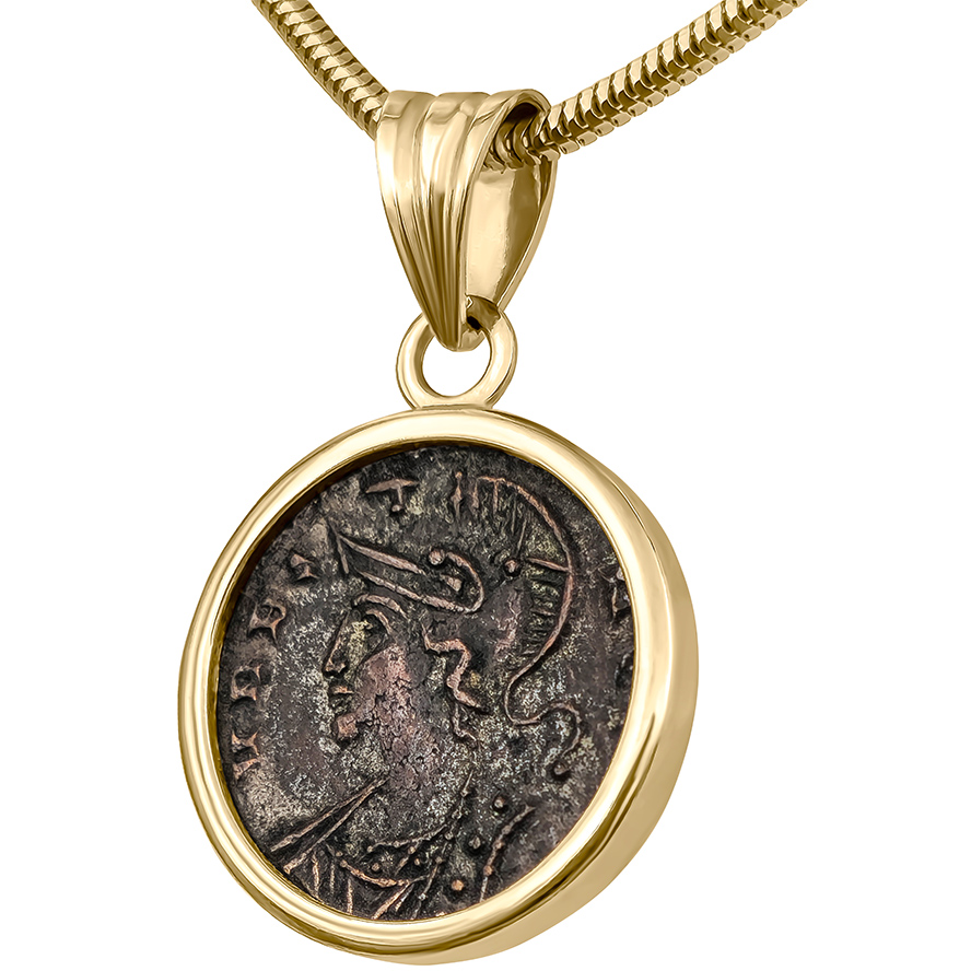 Constantine Coin Pendant: She Wolf With Romulus in Gold